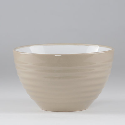 Big Retro Ceramic Oatmeal Cereal Soup Bowl Lead Free Screw Pattern Noodles