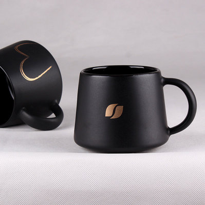 Black Matte Ear Custom Ceramic Coffee Mugs Eco - Friendly Creative Design
