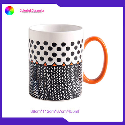 Geometrical Logo Custom Ceramic Coffee Mugs Food Grade For Tea Milk