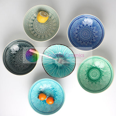 Small Custom Printed Porcelain Plates Colorful Personalised Dining Plates
