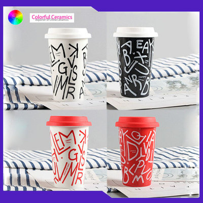 Nordic Simple Ceramic Travel Mug Without Handle Double Layer Food Contact Safe
