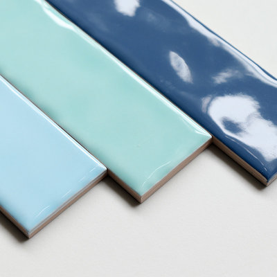 Decorative Glossy Handmade Wall Tiles 50x200mm Handcrafted Subway Tile