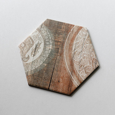 Wood Series Hexagon Ceramic Tile 8 X 9.2 Inch Glaze Ceramic Mosaic Tile