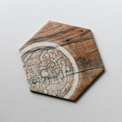 Wood Series Hexagon Ceramic Tile 8 X 9.2 Inch Glaze Ceramic Mosaic Tile