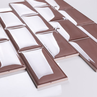 Bathroom Subway Ceramic Wall Tile 75x150mm Glazed Glossy Nordic Style