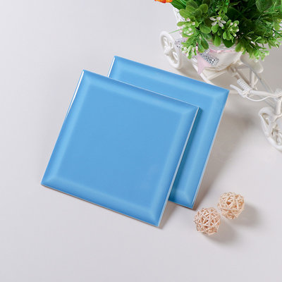 Metro Brick Blue Subway Tile 6 X 6 Elegant Glazed Ceramic Tile Slip Resistance