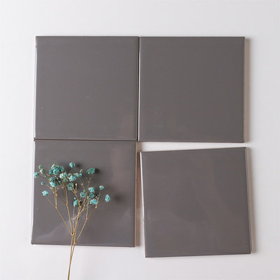 Drak Gray 10 X 10 Ceramic Wall Tiles Anti Scratch For Bathroom Decoration