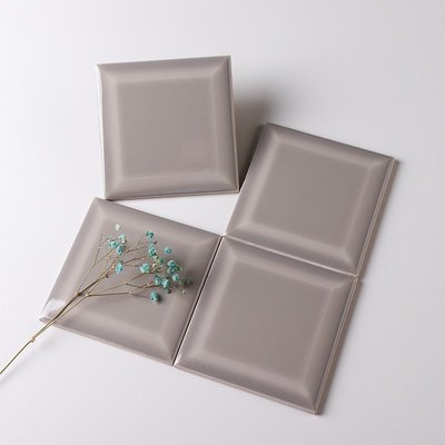 Drak Gray 10 X 10 Ceramic Wall Tiles Anti Scratch For Bathroom Decoration