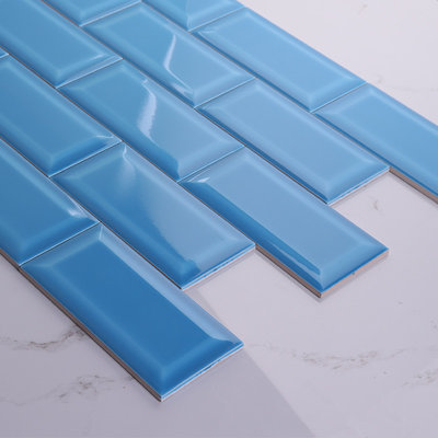 Antibacterial 3x6 Subway Wall Tile Beveled Edge Non Slip For Living Room