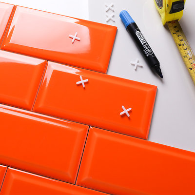 Orange 4x8 Modern Kitchen Wall Tiles 10x20cm Standard Bathroom Ceramic Tile