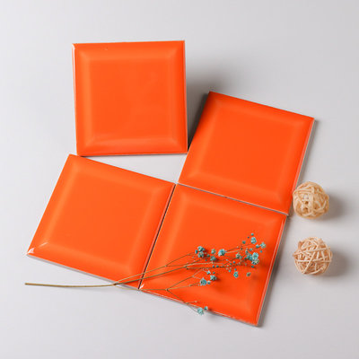 Sun Orange Modern Kitchen Wall Tiles 10x10 , Decorative Ceramic Tile 4x4