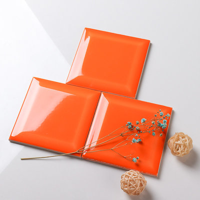 Sun Orange Modern Kitchen Wall Tiles 10x10 , Decorative Ceramic Tile 4x4
