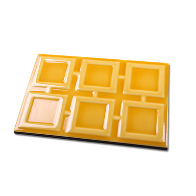 Dining Room Glossy Ceramic Subway Tile Acid Resistant Chrome Yellow Color