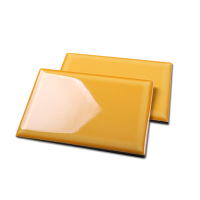Dining Room Glossy Ceramic Subway Tile Acid Resistant Chrome Yellow Color