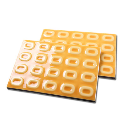 Dining Room Glossy Ceramic Subway Tile Acid Resistant Chrome Yellow Color