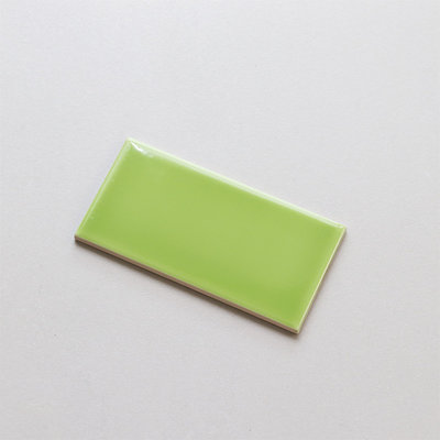 Apple Green Porcelain Subway Tile 3x6 Glossy Flat Ceramic Tile Anti Skidding