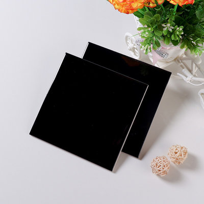 Acid Resistant Subway Wall Tile 6X6 Spanish Style Black Gloss Subway Tiles