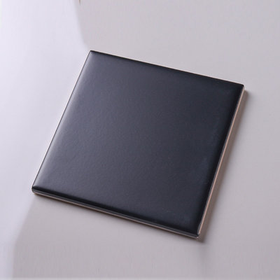Acid Resistant Subway Wall Tile 6X6 Spanish Style Black Gloss Subway Tiles