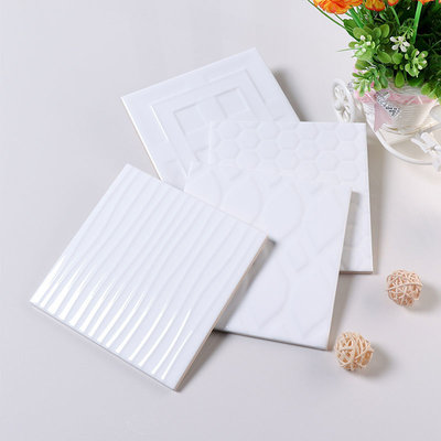 Kitchen Backsplash Water Resistant Tile 150X150 Glossy White Ceramic Subway Tile