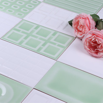 Light Green Coloured Kitchen Wall Tiles 120x180mm Colorful Mosaic Tile