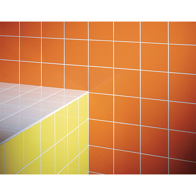 Orange Glazed Ceramic Wall Tiles 15X15 Non Slip Commercial Kitchen Tiles