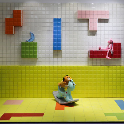 Kids Room Decoration Designs 100X100mm 4X4inch Yellow Wall Tile