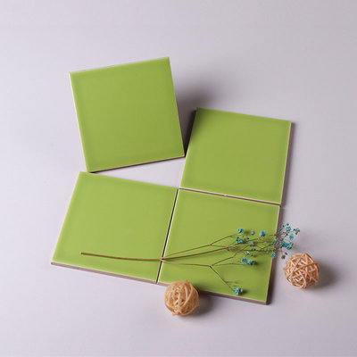 Bathroom Decorative Ceramic Wall Tiles Apple Green Non Slip Shower Tile