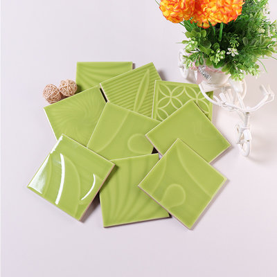 Bathroom Decorative Ceramic Wall Tiles Apple Green Non Slip Shower Tile