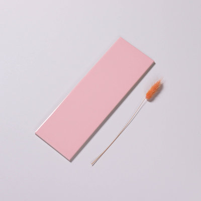 Handmade Custom Tiles Pink Bevelled Kitchen Tiles 10x30 Cm Slip Resistance