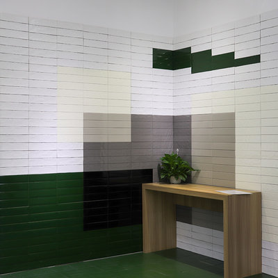 Bathroom glazed decoration ceramic wall tile in green color family