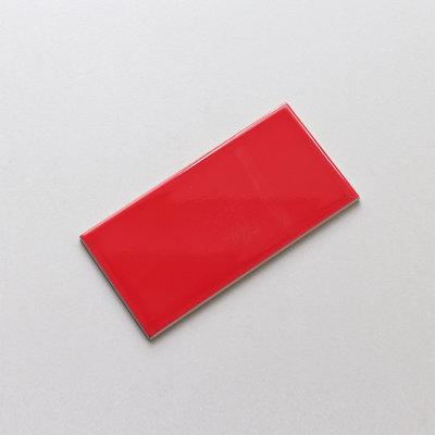 Red Brick Glazed Ceramic Subway Tile 100x200 Waterproof Flat / Beveled Finish