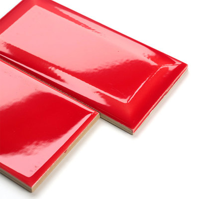 Acid Resistant Colorful Kitchen Wall Tiles Red Subway Tile Kitchen Backsplash