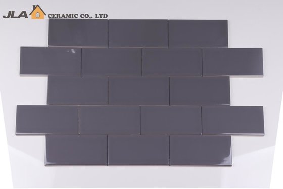 Interior Rectangular Wall Tiles 3x6 Glossy White Subway Tile Bread Look Edge
