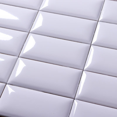 Non Slip Modern Kitchen Wall Tiles White Glossy Ceramic Mosaic Subway Tile