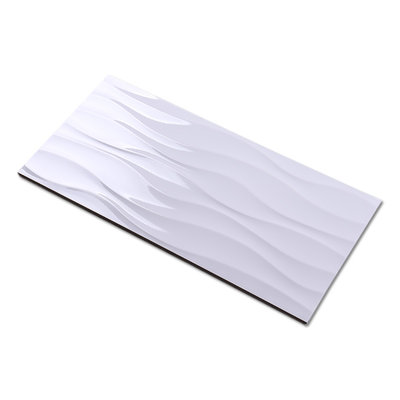 12x24 Bright White Ceramic Wall Tiles Waterproof Bathroom Tiles 7.5 Mm Thickness