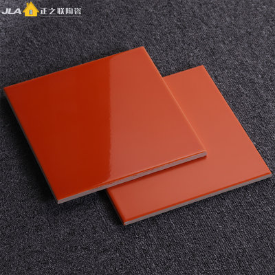 200x200 Orange Ceramic Wall Tiles Acid Resistant Polished Finish For Bathrooms