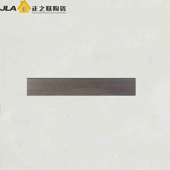 Glazed Living Room Floor Tiles 6x36 Inch Dark Grey Wood Look Porcelain Tile
