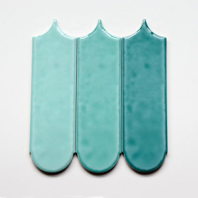 Feather Shape Glossy Decorative Wall Tiles 90x300 Non Slip For Living Room