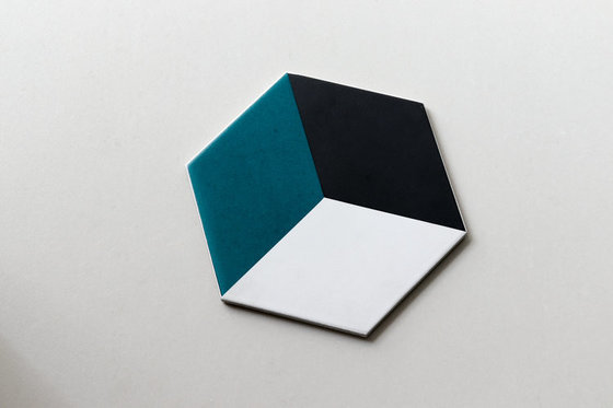 Classic Decoration Hexagon Ceramic Floor Tile  Straight Edge Type Wear Resistance