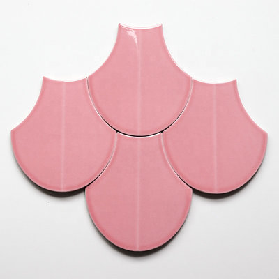 Glossy Surface Decorative Wall Tiles Fan Shaped Design 175x185 Slip Resistance