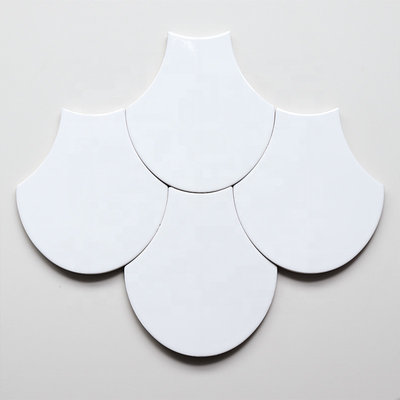 Glossy Surface Decorative Wall Tiles Fan Shaped Design 175x185 Slip Resistance