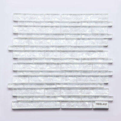 Irregular Linear Strip Crystal Mosaic Tiles Non Slip For Living Room / Hotel