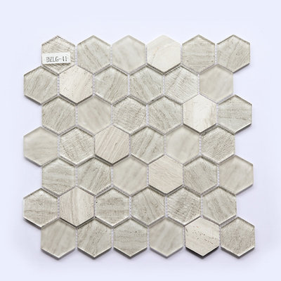 Glass Mosaic Wall Tiles Interior Decoration Bathroom Hexagon And Square Tile