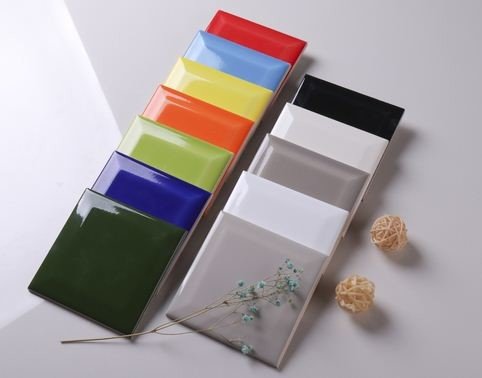 10 X 10cm / 4in X 4in Multi Color Kitchen Ceramic Wall Tiles , Design Subway Ceramic Tile