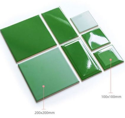 Multi Specification Glazed Ceramic Wall Tiles Bathroom Decor Dark Green Design