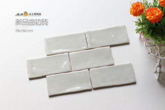 Spanish Style Interior Wall Tiles / Rustic Ceramic Tile Wavy Surfce Water Resistance