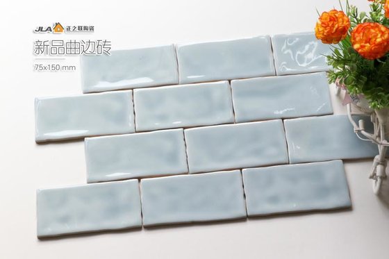 Spanish Style Interior Wall Tiles / Rustic Ceramic Tile Wavy Surfce Water Resistance
