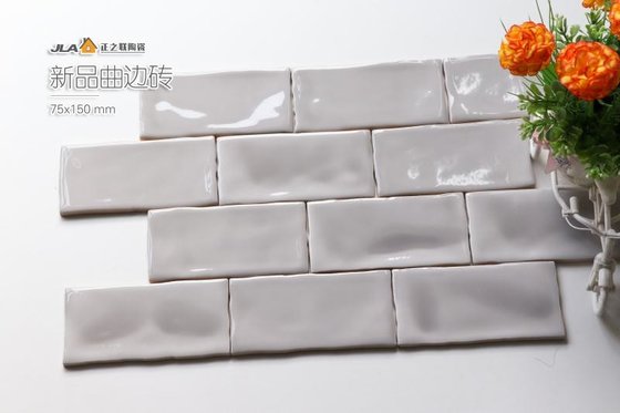 Spanish Style Interior Wall Tiles / Rustic Ceramic Tile Wavy Surfce Water Resistance