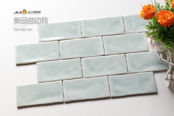 Spanish Style Interior Wall Tiles / Rustic Ceramic Tile Wavy Surfce Water Resistance