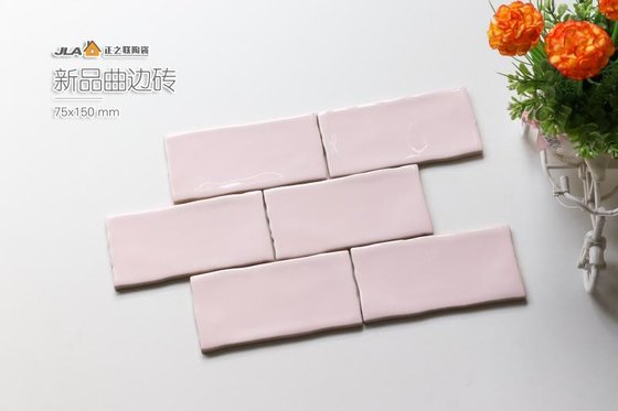 Spanish Style Interior Wall Tiles / Rustic Ceramic Tile Wavy Surfce Water Resistance